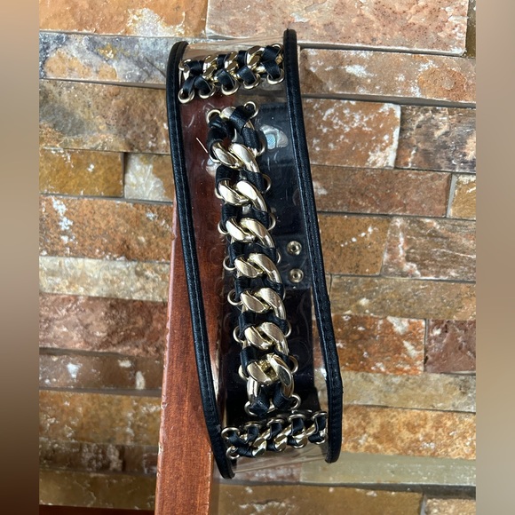 Accessories | Gold Chained Waist Cinching Belt With Clear Plastic And ...